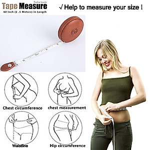 Sewing Tape Measure, Medical Body Cloth Tailor Craft Dieting Measuring Tape, 60 Inch/1.5M Dual Sided Retractable Ruler with Push Button Round(1 Pack, Brown)