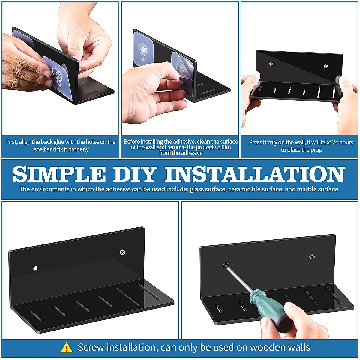 6.7-inch Knife Holder Punch-Free Knife Bar Strong Knife Acrylic Holder Cheese Knife Organizer Kitchen Knife Cutlery Organizer 2Pack