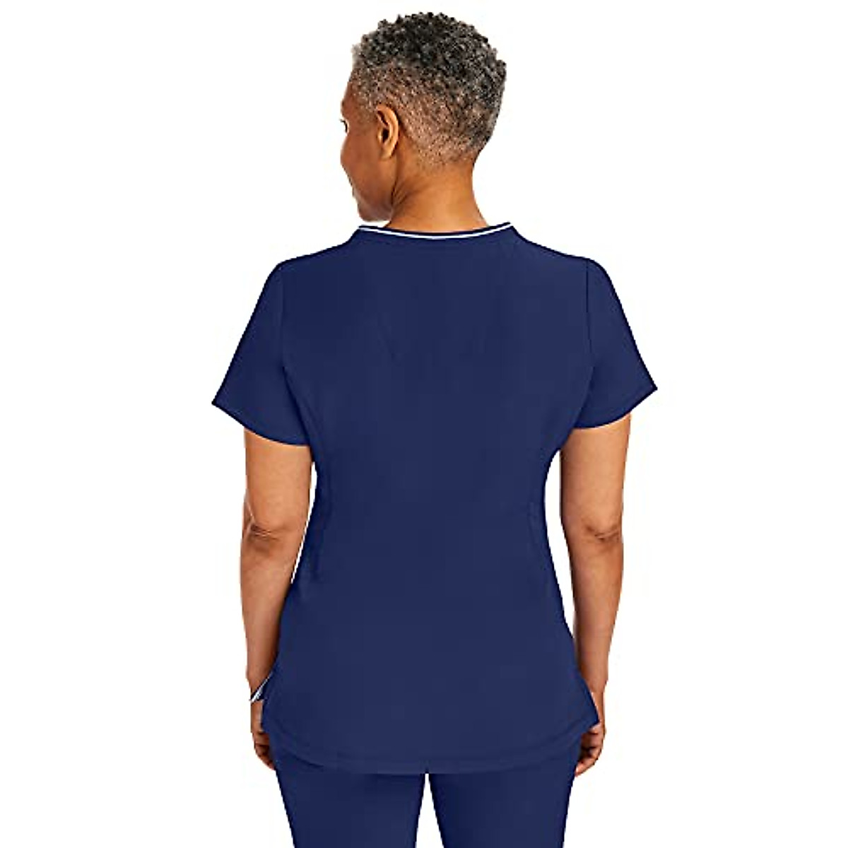 Healing Hands Scrubs top for Women 3 Pocket Zipper Y-Neck Women's Scrub Top Light Breathable Stretch Fabric 2254 Sonia HH360 Navy 2XL