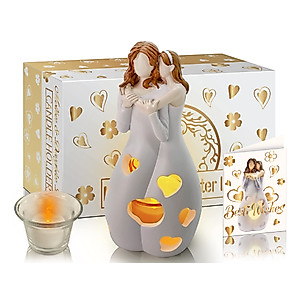 Gifts for Mom, Mom Gifts from Daughters, Moms Birthday Gifts from Daughter/Son - Candle Holder with Flameless LED Candle, Birthday Gift for Mom, Unique Daughter Gift from Mom on Mothers Day