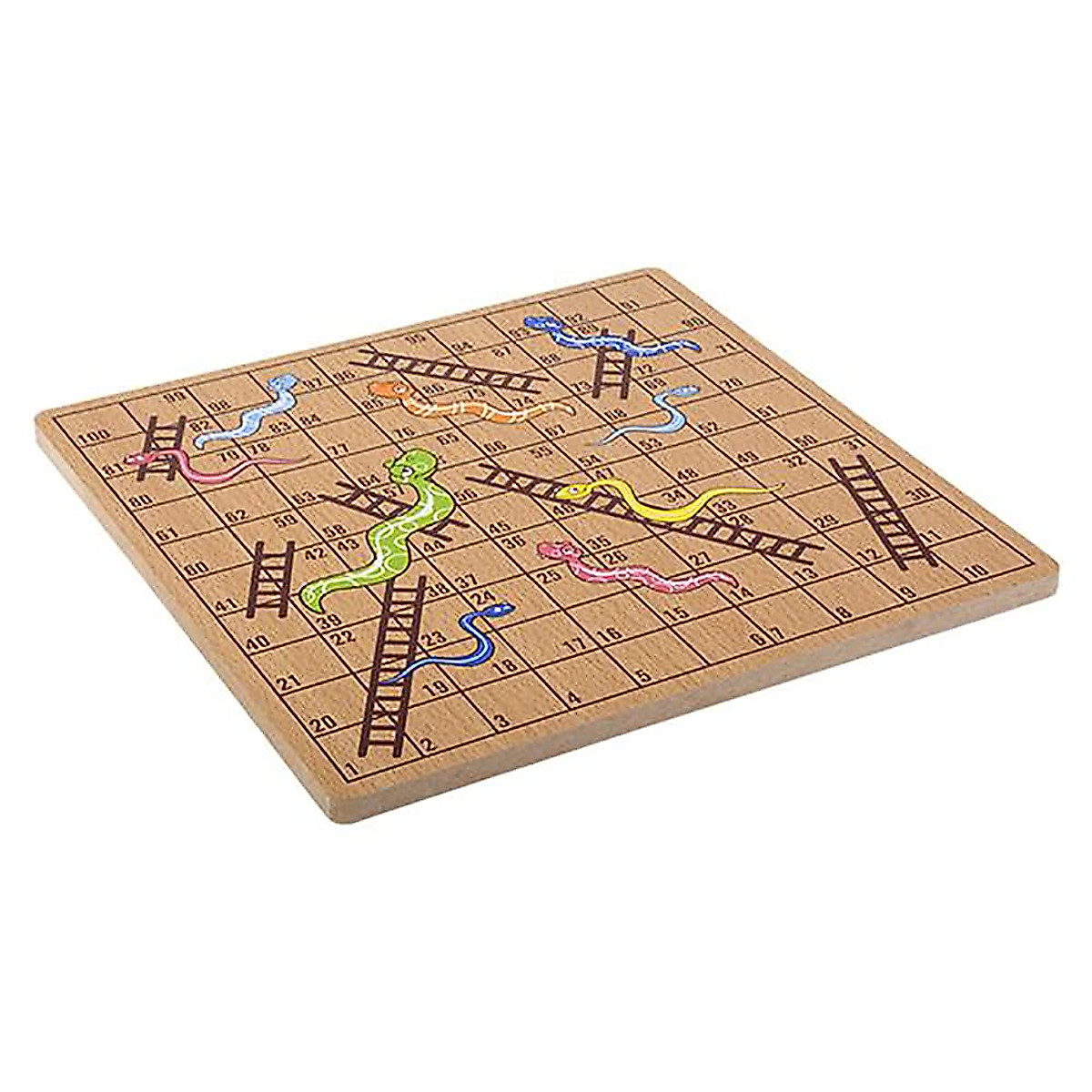 The Dreidel Company Classic Wooden Board Games, Great for Prizes, 10" (10" Wooden Snakes & Ladders)