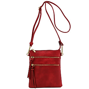 Functional Multi Pocket Crossbody Bag (Red)