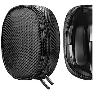 Geekria Headphones Pouch Compatible with Sennheiser, JBL, Skullcandy, Soundcore, Bose Headphones Case, Replacement Protective Travel Carrying Bag with Cable Storage (Black)