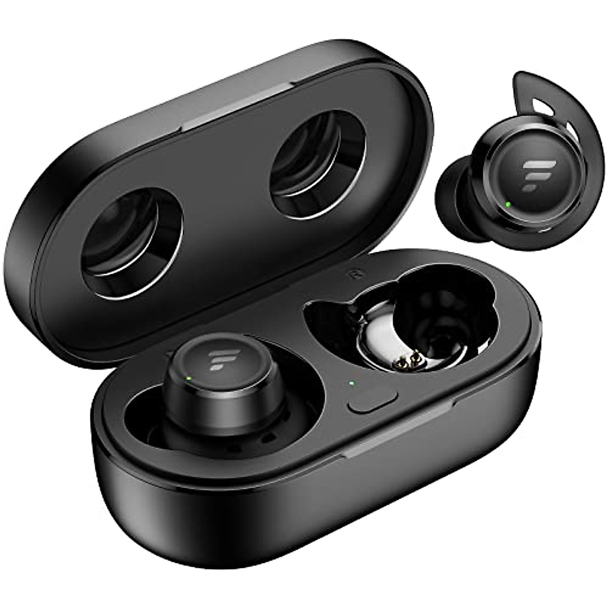 VRIFOZ T20 Wireless Earbuds, Bluetooth Earbuds for Sport with IPX5 Waterproof, Drop-Safe Fit Design Stereo, Built in Mic Headset Premium Deep Bass, Compatible with iPhone Android, Black