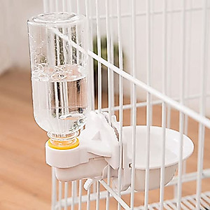 RUBYHOME 17oz BPA Free Cage Water Bottles for Rabbits, Ferrets, Cats and Other Small Animals, Anti-Overflow Water Dispenser for Crate (White)