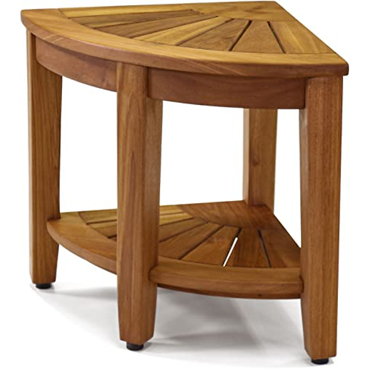 AquaTeak The Original 15.5" Kai Corner Teak Shower Bench with Shelf