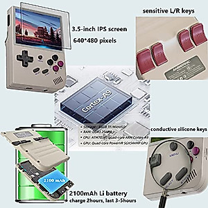 KJArrow RG35XX Retro Handheld Game Console Purple, 3.5 Inch IPS Screen Game Built-in 5000+ Games, Classic Video Game Player Support 2 Players and TV, Multi-emulator Portable Game for Adults