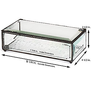 J Devlin Box 830 Large Clear Beveled Glass Jewelry Keepsake Box Home Decor Display