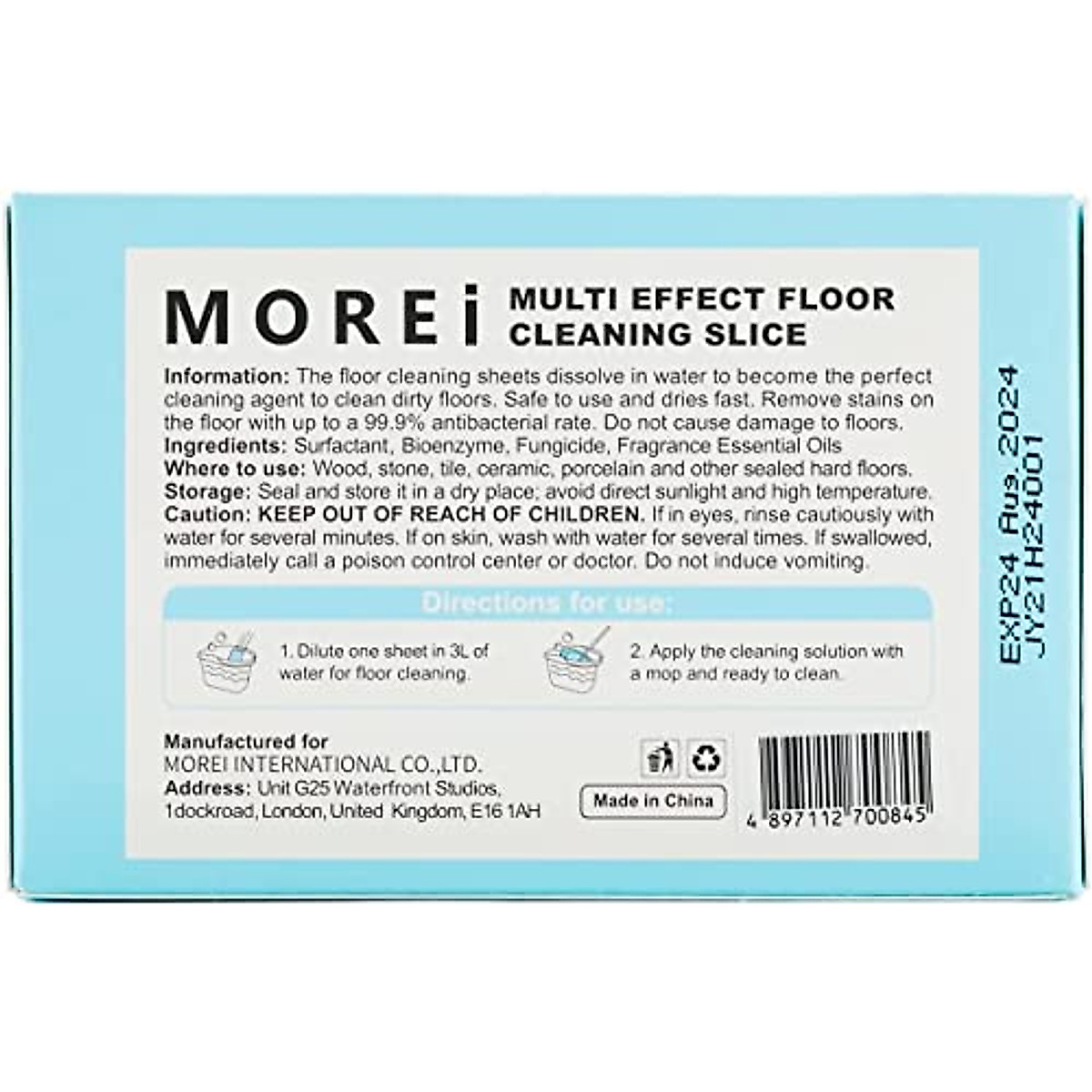 Multi Effect Floor Cleaning Slice,30 load Floor Cleaning Tablets, Mopping concentrated Floor Cleaning Sheets, Water Soluble, Fast Dry, Fresh and no Scent, for Tiles, Hardwood, Wall Tile, Glass, Marble, and Laminate Floor Cleaner, to Clean RV, Car, Yard, G