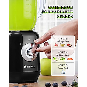 KIDISLE Retro Blenders for Kitchen, 34oz Glass Jar, 700W Smoothie Blender for Shakes and Smoothies, 3 Adjustable Speed for Milkshake, Ice Crush, Puree and Frozen Fruit, Black