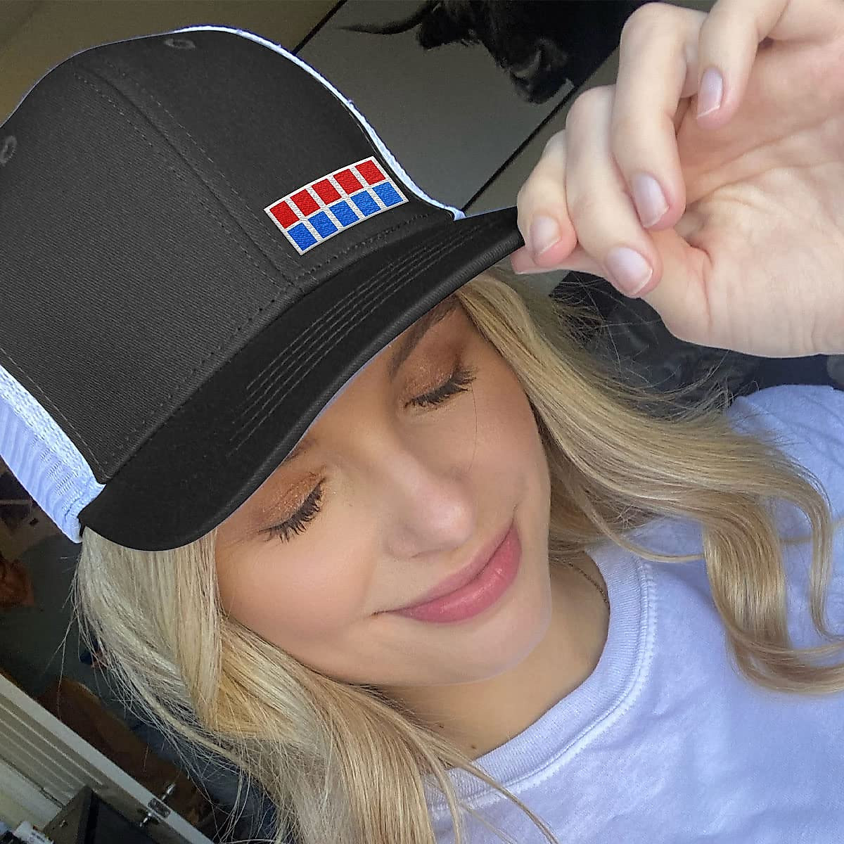 Imperial Officer - Cotton Snapback Hat - Breathable Mesh Side for Casual Wear & Outdoor Activities - Baseball Cap Women and Men (Heather Front/Black Mesh)