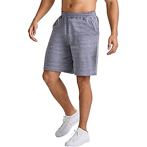 Hanes Comfortblend Men's Originals French Terry Sweat, Pull-On Athletic Shorts, 9", Navy PE Heather, 2X Large