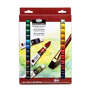 Royal & Langnickel WAT24 Watercolor Artist Tube Paint, 12ml, Pack of 24 colors