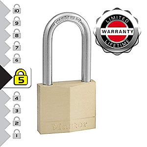 Master Lock 140DLF Solid Brass Padlock with Key, 1 Pack