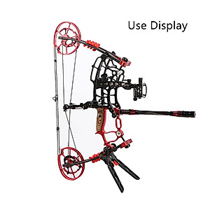 Archery Bow Stand Rack Folding Portable Compound Bow Clamp Kick Stand Holder Leg Rack Bracket Long/Short(Long) Archery Bow Stand for Compound Bow Bow Stand for Compound Bow
