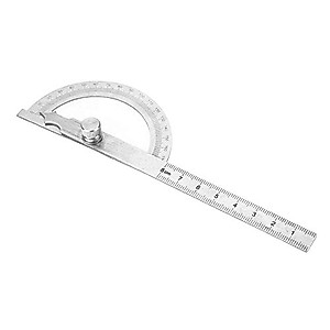 Protractor Ruler, Stainless Steel Protractor Goniometer 15cm Ruler 180 Degrees Angle Finder Gauge Adjustable Measuring Tool for Woodworking Industrial Carpenter (80×120mm)