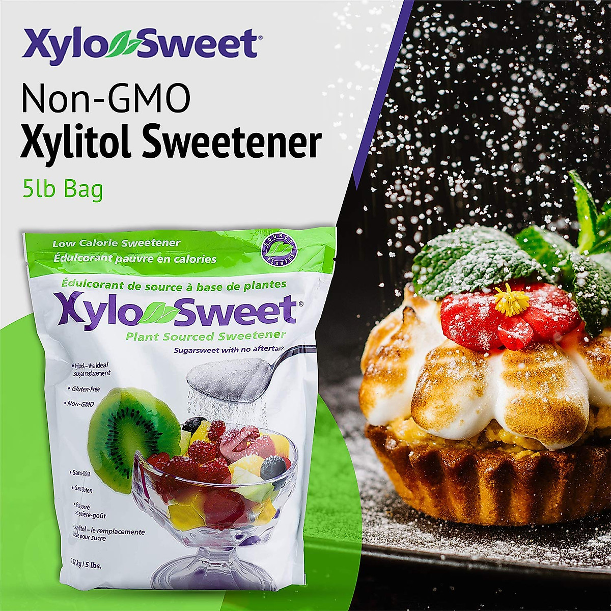 Xlear XyloSweet Non-GMO Xylitol Sweetener - Natural Sweetener Sugar Substitute, Granules, 5 Pound Bag (Pack of 1)