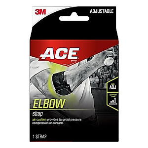 ACE Sport Tennis Elbow Strap, Adjustable, Black, 1/Pack