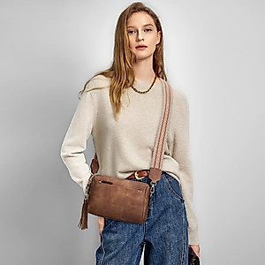 pclove Cross Body Bag Purse for Women Crossbody Purses Crossbody Bags for Women Trendy Vegan Leather Women's Crossbody Handbags Small Crossbody Purse Bag With Shoulder Strap for Travel, Brown