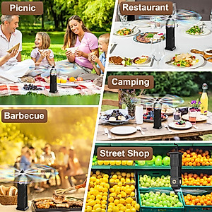 Fly Fans for Tables 4 Packs Fly Fans for Outdoor Tables Bug Fans Keep Flies Away Height-Adjustable Table Top Fly Fans Fly Spinner with Holographic Blades for Picnic, Restaurant, Party, BBQ, Home