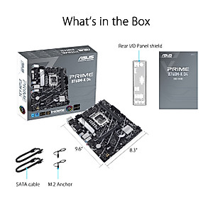 ASUS PRIME B760M-K D4 Intel® B760 (LGA 1700)(13th and 12th Gen) mATX motherboard, PCIe 4.0, two PCIe 4.0 M.2 slots, DDR4, Realtek 2.5Gb Ethernet, HDMI®, SATA 6 Gbps, front USB 3.2 Gen 1, Aura Sync