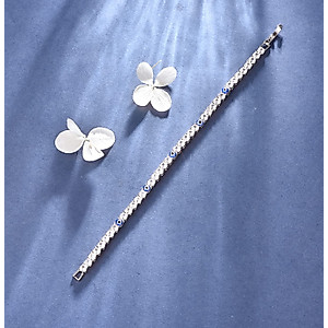 UOOANUO Evil Eye Bracelets for Women 18K Gold and Silver Filled with 4MM Cubic Zirconia Tennis Bracelet Evil Eye Jewelry