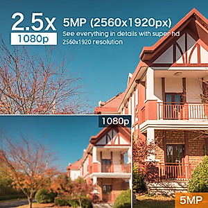 5MP Wireless Security Camera System No Hard Drive, 8 Channel Surveillance NVR Kits and 4pcs Super HD 5MP Outdoor Indoor WiFi Bullet Camera for Home Full Color Night Vision