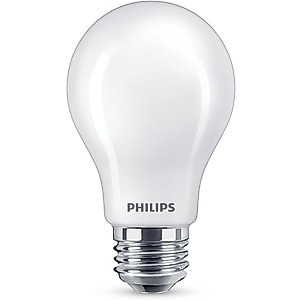 PHILIPS LED Frosted Flicker-Free Dimmable A19 Ultra Definition Light Bulb, EyeComfort Technology, 800 Lumen, Daylight (5000K), 8W=60W, E26 Base, Title 20 Certified