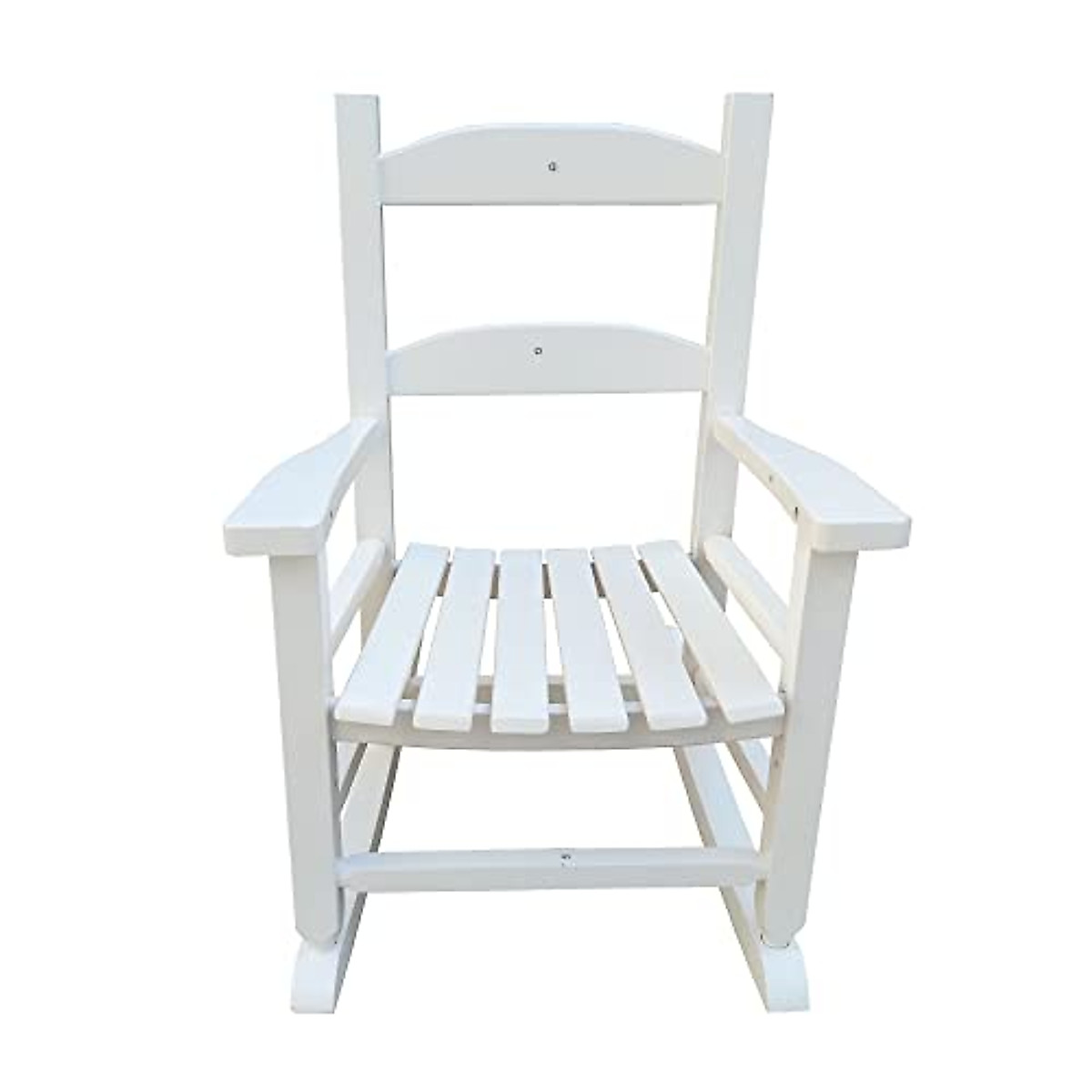 Child's Rocking Chair Solid Wood Kids Rocking Chair,Wooden Rocker Chair for Children Aged 3-7,Oak Rocking Chair for Front Porch/Outdoor/Indoor,Plywood Rocking Chair (White-2)