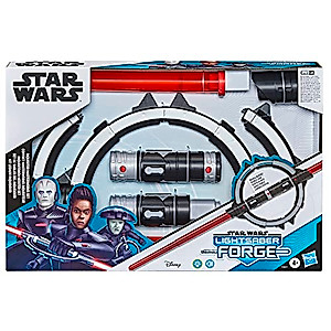 STAR WARS Lightsaber Forge Inquisitor Masterworks Set Double-Bladed Electronic Lightsaber, Customizable Roleplay Toy for Kids Ages 4 and Up