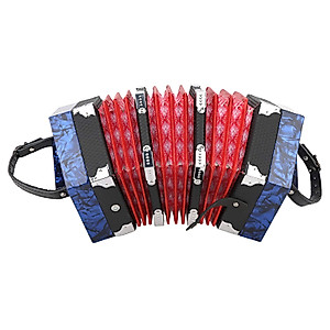 Accordian Instrument Concertina Instrument with an Adjustable Hand Strap with a Bag Professional Accordion Concertina, Accordion for Kids Beginners Adults Musical Instrument Supplies(Royal Blue)