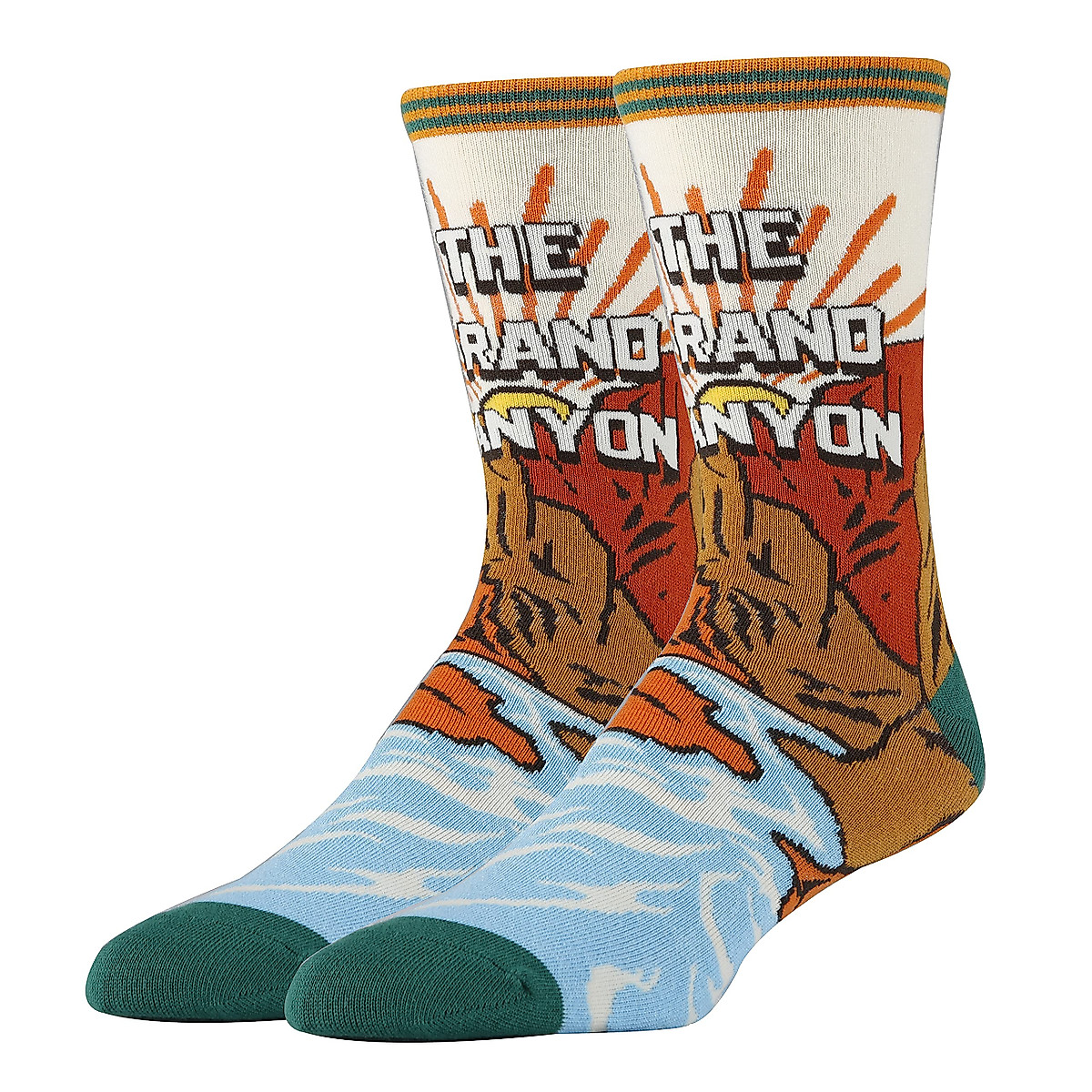 Men's Novelty Crew Socks ,National Park, Oooh Yeah Funny Fun Crazy Cool Socks, Casual Dress Socks (Grand Canyon)