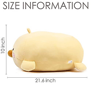 ARELUX 23.6in Duck Plush Pillow Stuffed Animal Snuggly Pillow Cute Plush Toy Snuggle Buddy Duck Plushie Kawaii Soft Hugging Pillow for Kids Boys Girls