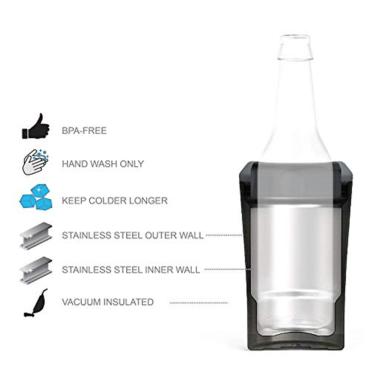 Zak Designs Durable 18/8 Stainless Steel with Vacuum Insulated Can and Bottle Cooler, Great for Cold Drinks Stay Cold in Pool and Party (12oz, Raspberry, BPA Free)