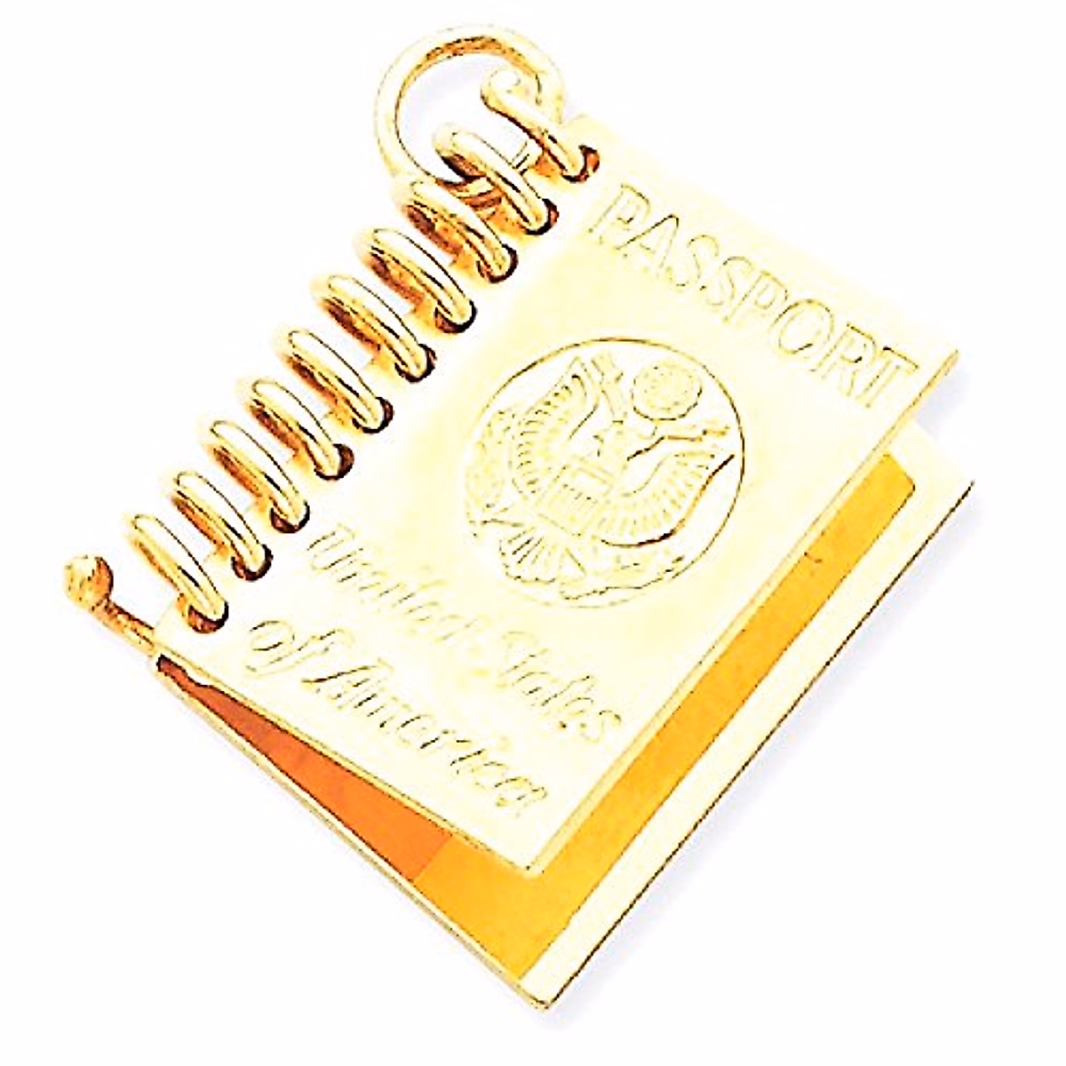 IceCarats 14K Yellow Gold Passport Necklace Charm Pendant Only