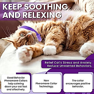 TriOak 4 Pack Calming Collar for Cats, Cat Calming Collar, Calming Pheromone Collar for Cats, Cat Pheromone Collar, Cat Calming Collar for Anxiety, Efficient Relieve Anxiety Stress (4 Pack)