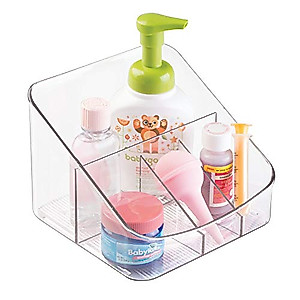 iDesign Linus Plastic Divided Coffee Supply Organizer, Holder for Filters, Sugar, Creamer, Beans, Sweeteners, Tea Bags, 6.3" x 6.9" x 5.2" - Clear