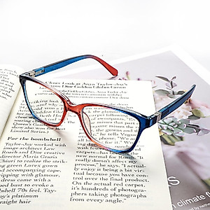 STASTEND 4 Pack Progressive Multifocus Reading Glasses for Women Men Spring Hinge Blue Light Blocking Readers (MIX, 1.50, x)