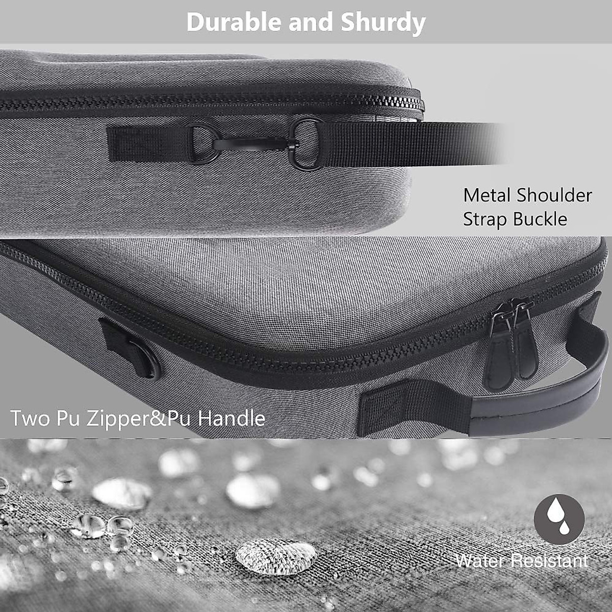 CrustPro Fashion Travel Case for Oculus Quest VR Gaming Headset and Controllers Accessories Waterproof Carrying Bag (Grey)