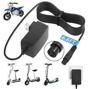 IBERLS Charger for Razor MX350 Scooter, Dirt Bike, E100, E200, E300, MX400 Dirt Rocket, Pocket Mod, Quad Dirt, Crazy Cart Battery Replacement Power Supply 24V Cord(6.6FT，LED)