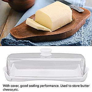 Plastic Butter Dish with Lid for Countertop, Butter Container with Knife for Butter Storage, Butter Holder for Refrigerators, Butter Mold(Transparent)