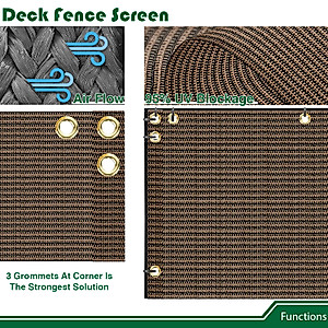 Goleray 3'x50' Brown Balcony Privacy Screen Fence Outdoor Patio Mesh Shade Net Cover, UV Protection Shade Cloth Temporary Fencing for Apartment Railing Porch Deck