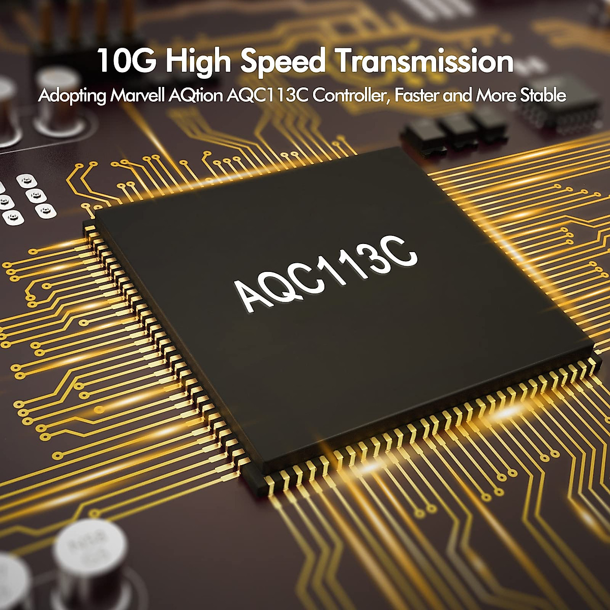 10G Base-T PCI-e Network Card, Marvell AQtion AQC113C Controller, NICGIGA 10Gb Ethernet Adapter, 10Gbe RJ45 Port NIC Card, Windows10/11/Windows Server/Linux