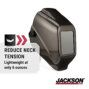 Jackson Safety Welding Helmet, Lightweight, Durable, Flexible, Fixed Shade W10 HLX Protective Welder Face Mask with Black Shell for Men and Women, Heavy Metal Graphic, 20508