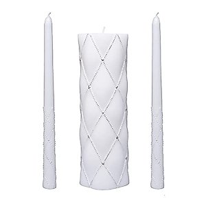 Hosley 11.5" High White Wedding Unity Candle Set. Great for Weddings Party Special Events and Emergency Lighting Reiki Spa Meditation. W5