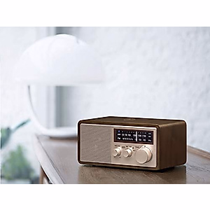 Sangean WR-16SE AM/FM/Bluetooth/Aux-in/USB Phone Charging 45th Anniversary Special Edition Wooden Cabinet Radio (Dark Walnut with Rose Gold)