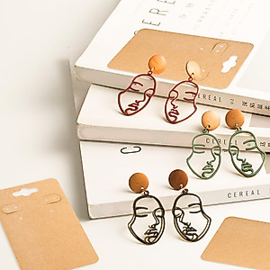 Anwyll Earring Cards, Earring Display Cards for Selling, 3.5 x 2 Inch Kraft Earring Holder Cards, 100 Pcs Kraft Hanging Earring Cards, Jewelry Display Cards for Packaging Display, DIY Crafts Business