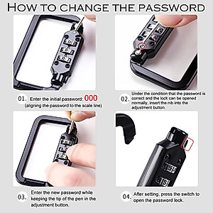 Hometu Motorcycle Helmet Lock with Cable - Heavy Duty Universal 4-Digit Combination Cable Lock Caribeaner for Bike Luggage Backpack