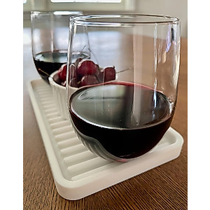 Happitasa Silicone Kitchen Sink Organizer Tray, Sponge Holder and Countertop Protector | Straight Lines Style (SAND DOLLAR, 10"x5.25")