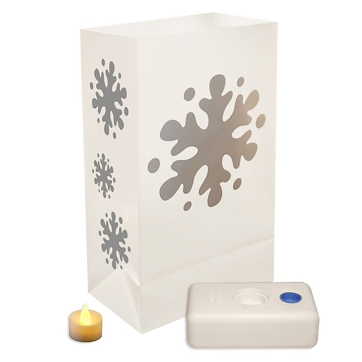 LumaBase 82236 Battery Operated LED Luminaria Kit, Snowflake